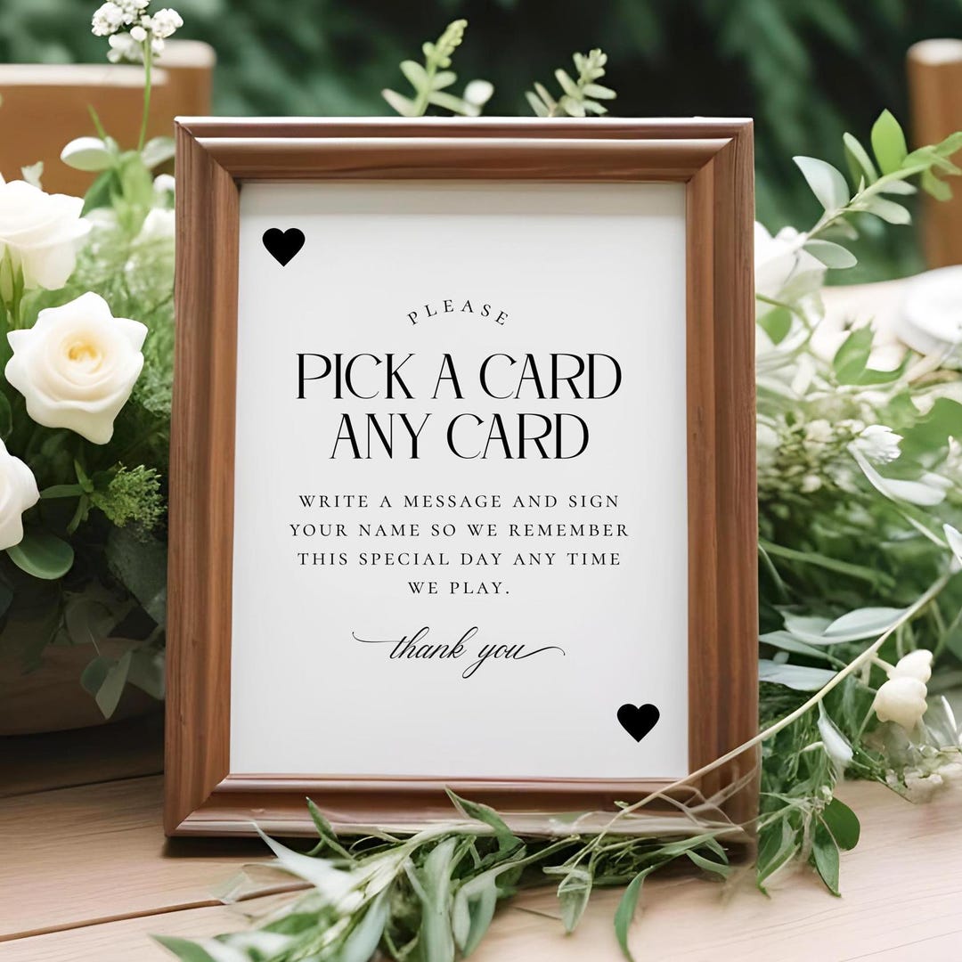 PRINTABLE Playing Card Guest Book Sign, Wedding, Unique, Fun Activity ...