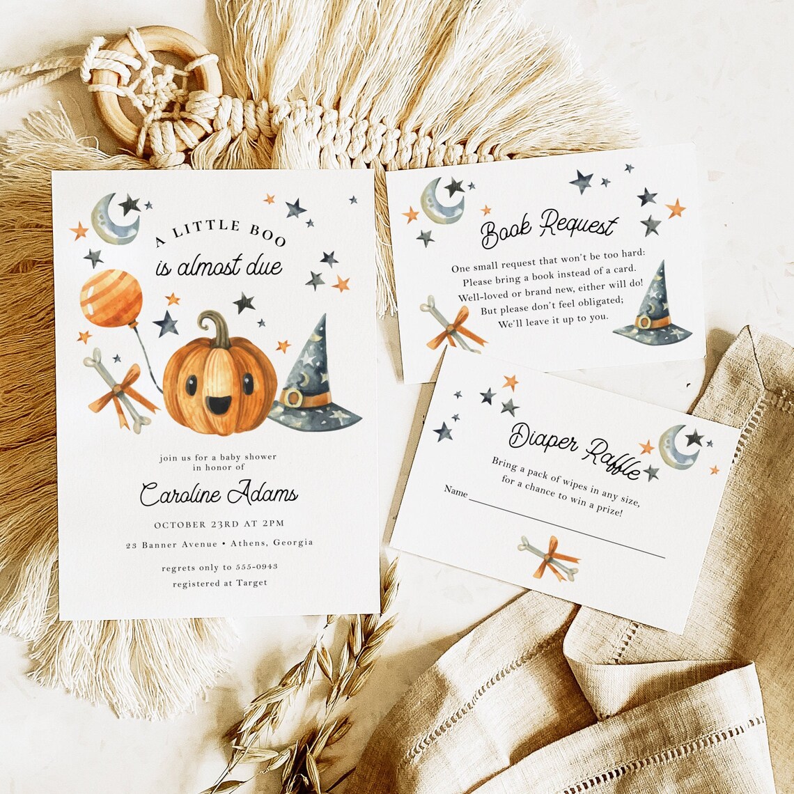Editable Pumpkin Favor Tags Little Boo Tags Editable - Etsy