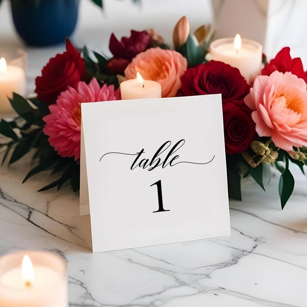 Wedding Folded Table Numbers - Etsy