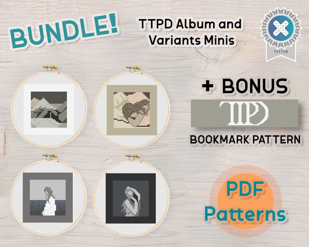 Cross Stitch Pattern TTPD BUNDLE the Tortured Poets Department and ...