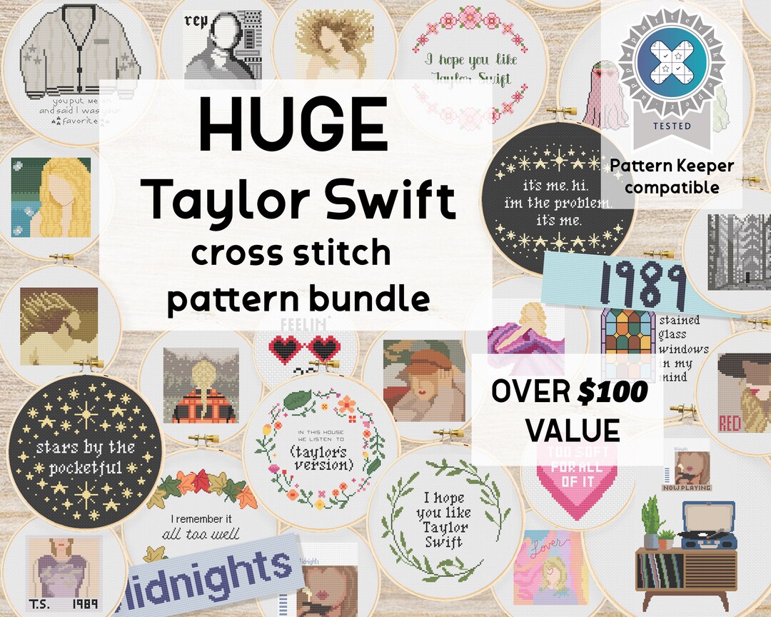 Cross Stitch Patterns HUGE BUNDLE Taylor Swift Cross Stitch Pattern ...