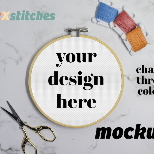 Cross Stitch Mockup - Etsy
