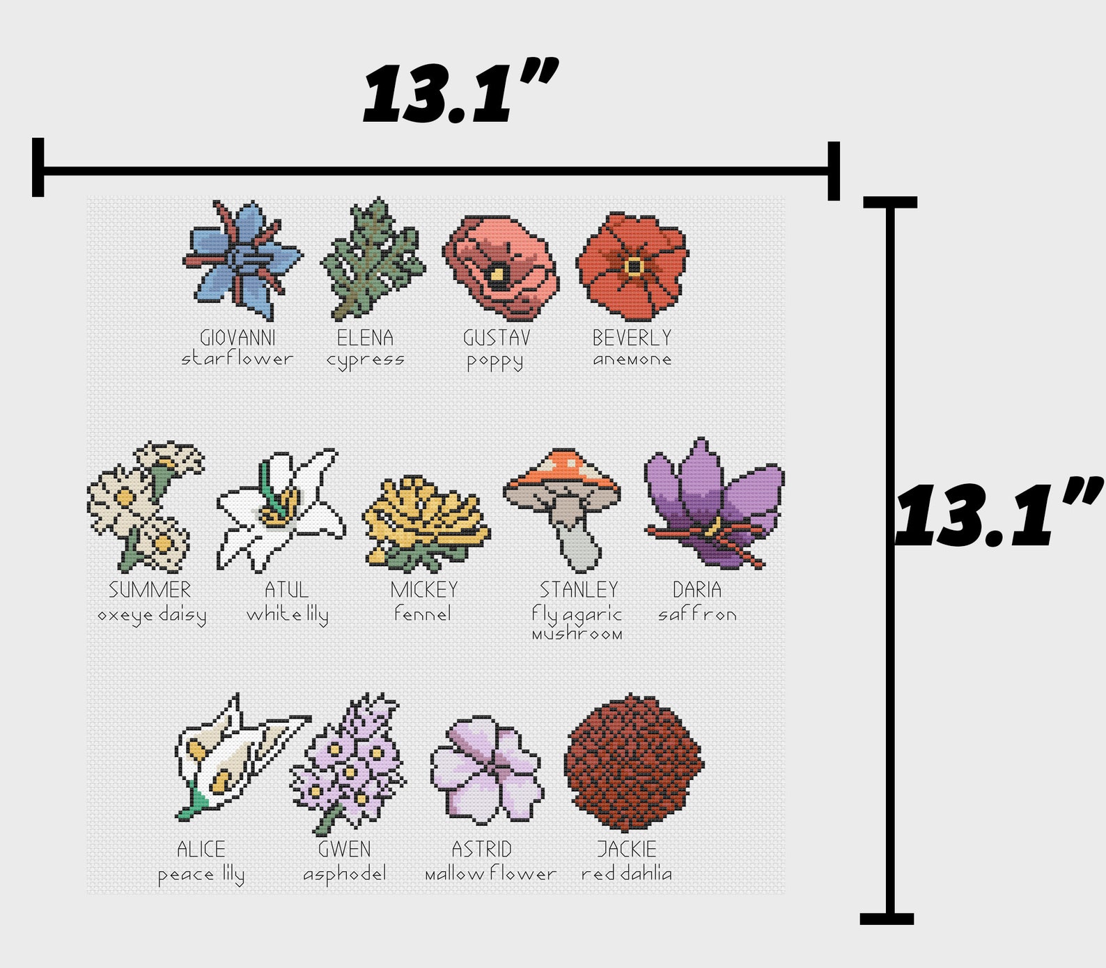 Cross Stitch Pattern - Spiritfarer Flowers Inspired - All 13 Flowers ...