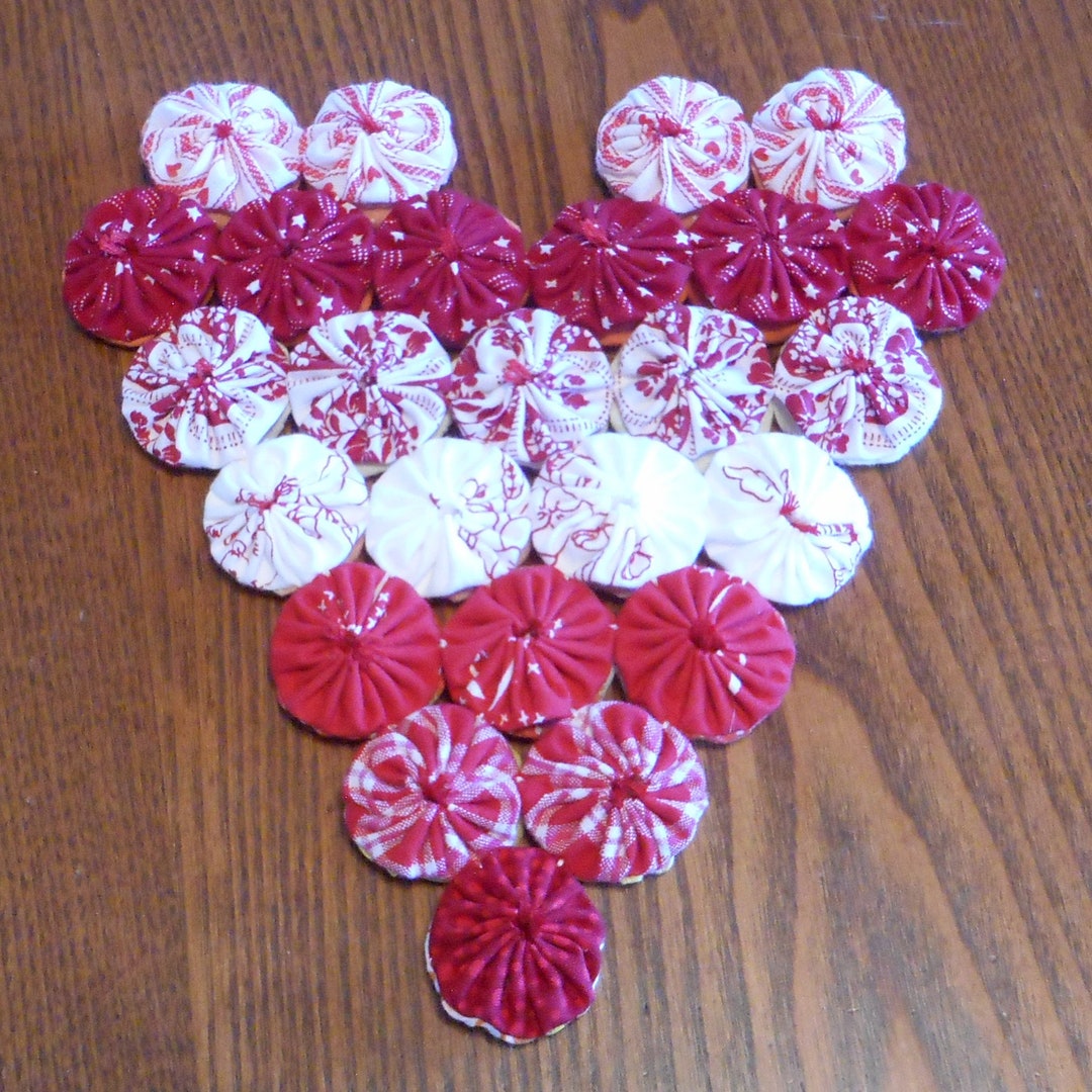 Reversible Red Orange & Yellow Yoyo Heart Trivet - Etsy