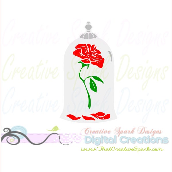 Beauty and the Beast Rose Dxf - Etsy