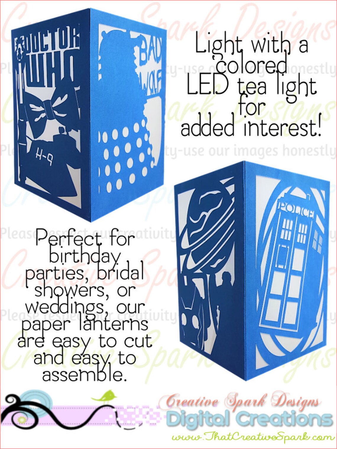 Dr Who DIY Paper Lantern for Party Decor Table Centerpieces - Etsy