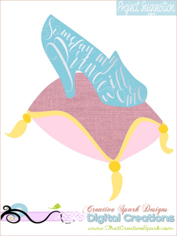 Cinderella Glass Slipper On Pillow Clipart