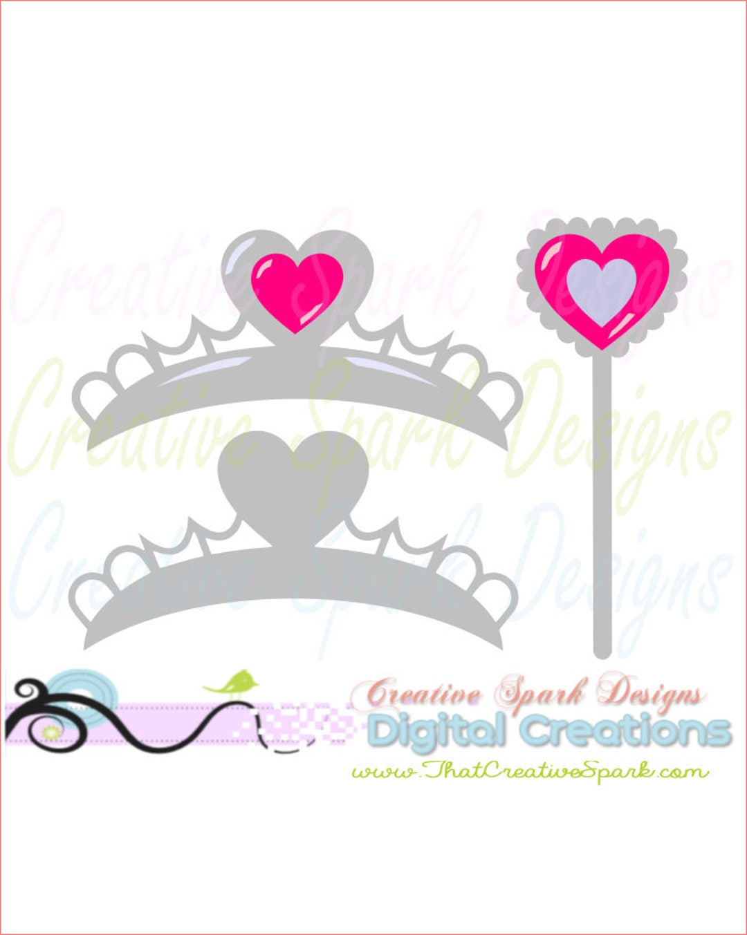 Princess Tiara Set 3 SVG, DXF, PNG Download for Die Cutting Machines ...