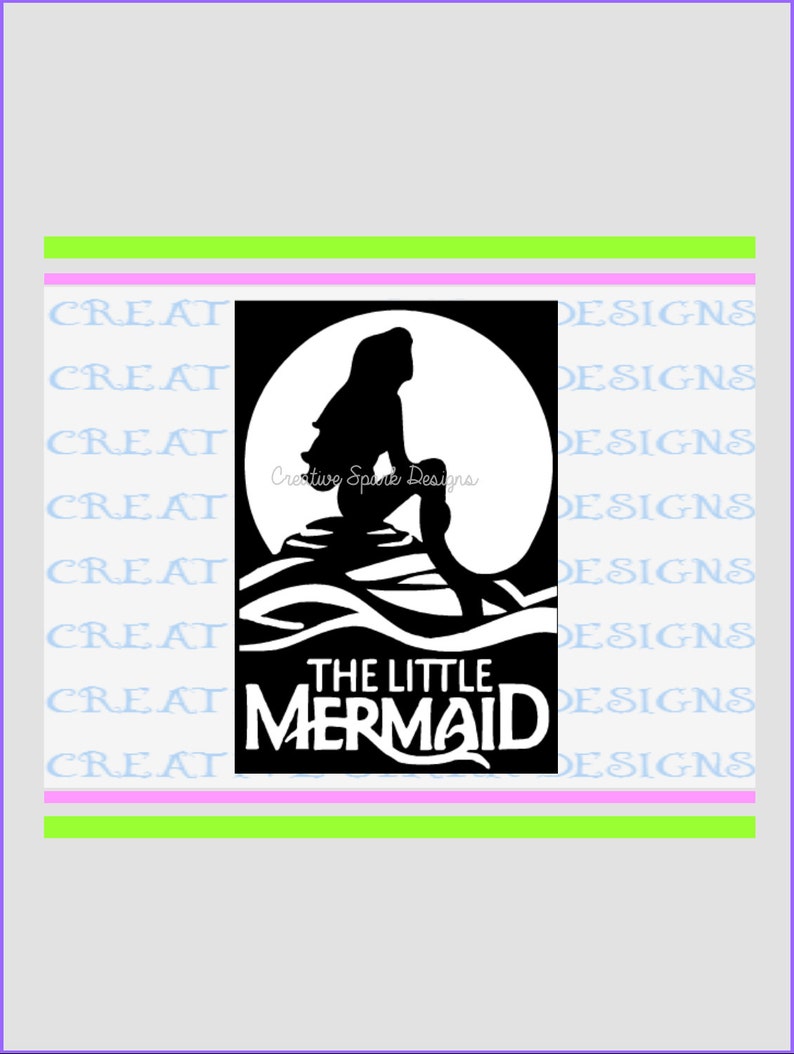Little Mermaid Ariel and Moon Silhouette SVG Image Download | Etsy