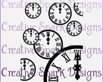 Materials Midnight Clock Background SVG Download Craft Supplies & Tools ...