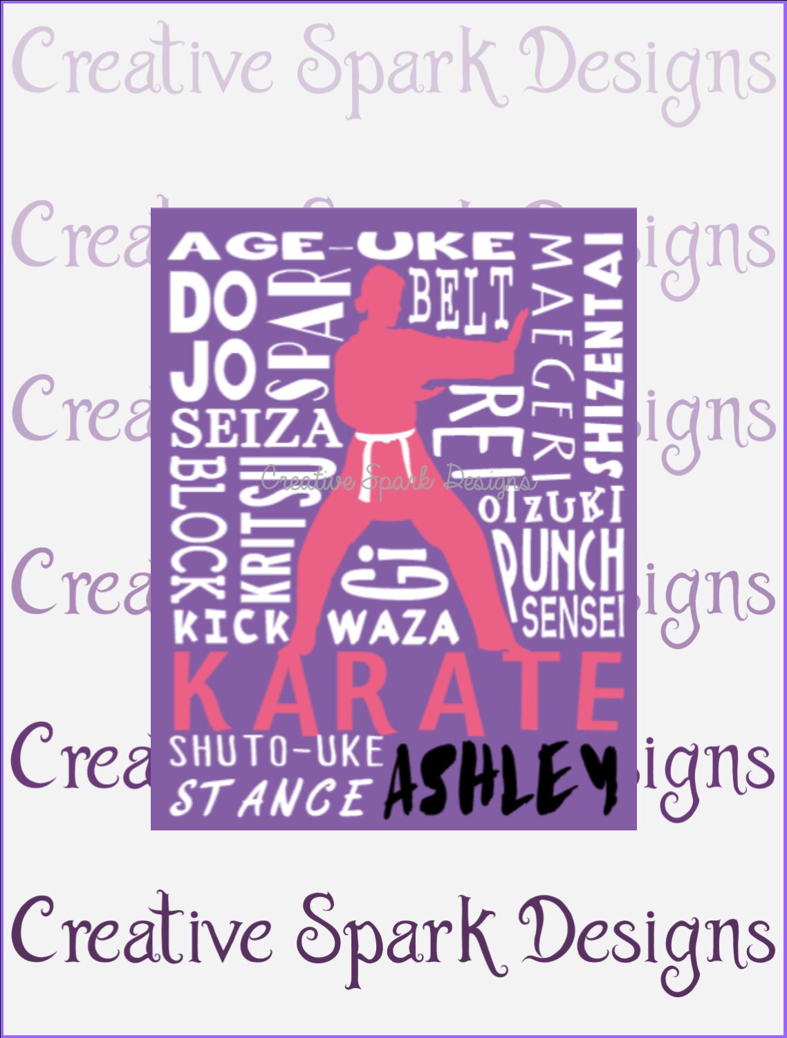 Papercraft Karate Themed Personalized Wall Art SVG Project Download ...