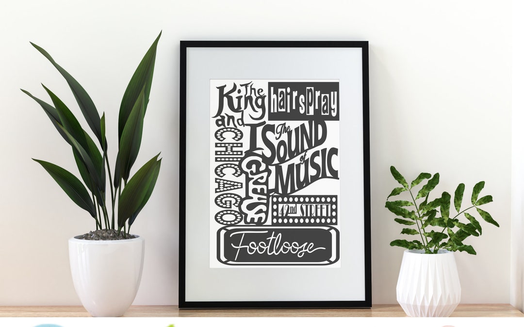 Famous Broadway Titles 2 Printable Poster and Die Cutting Template - Etsy