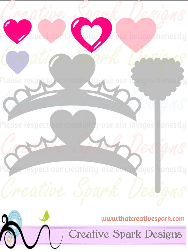 Tiara de princesa Set 3 SVG DXF PNG descargar para - Etsy España
