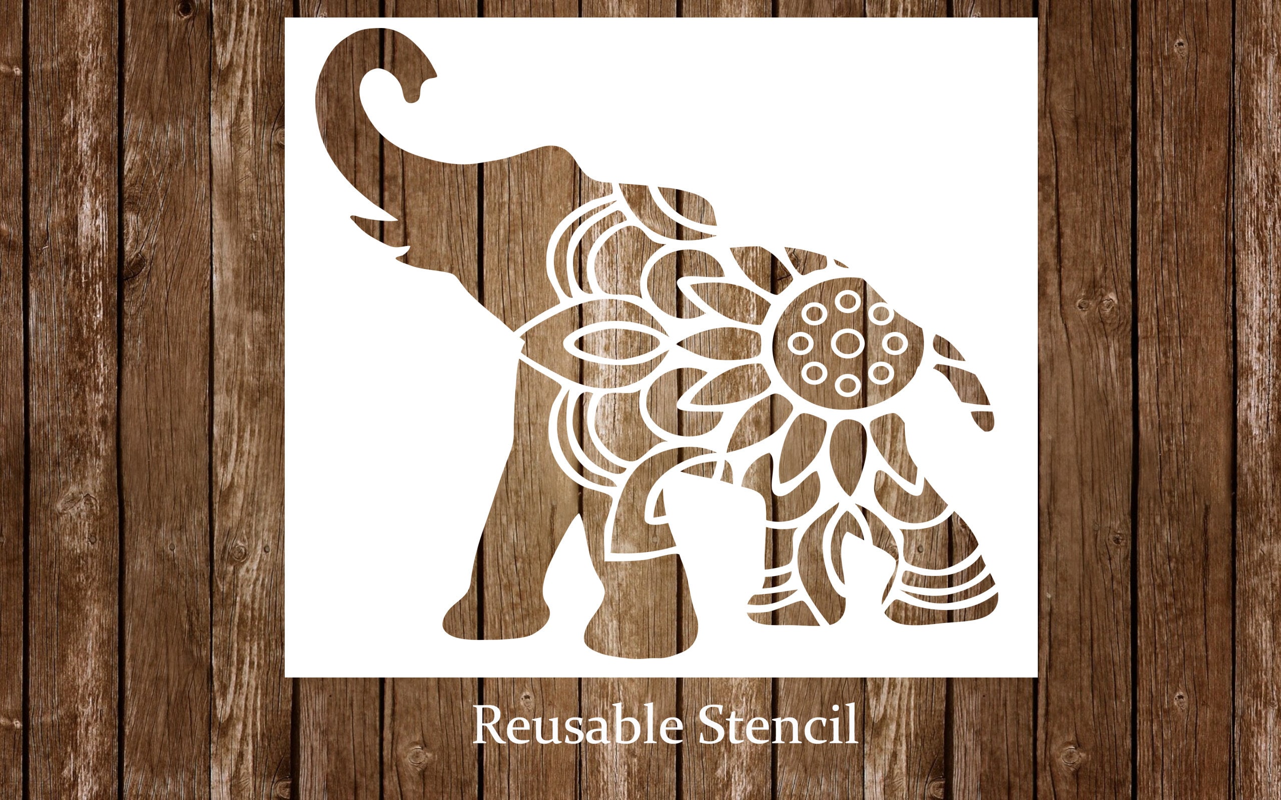African Elephant Stencil