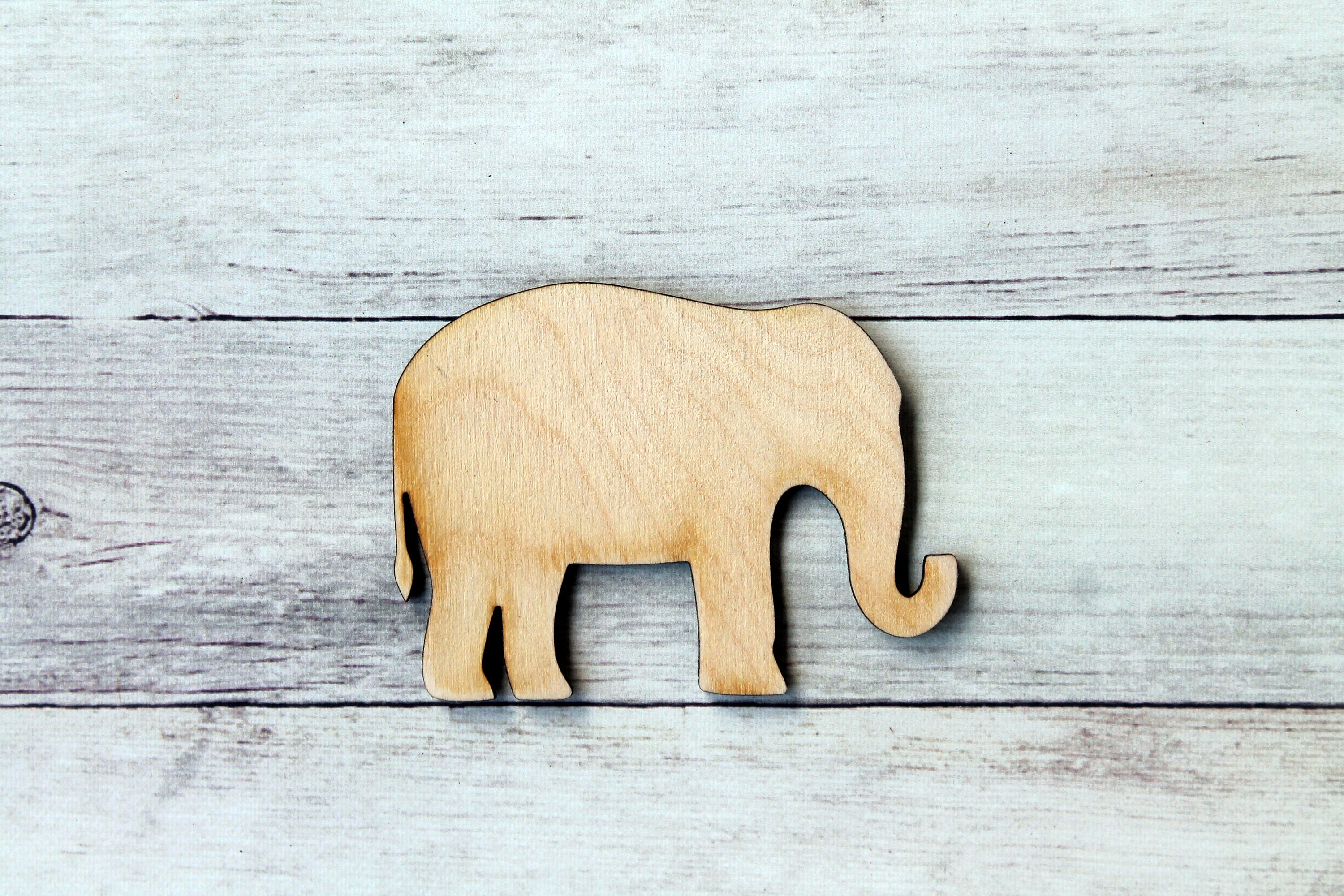 Elephant Wood Shape Unfinished Elephant Shape Wood Elephant | Etsy