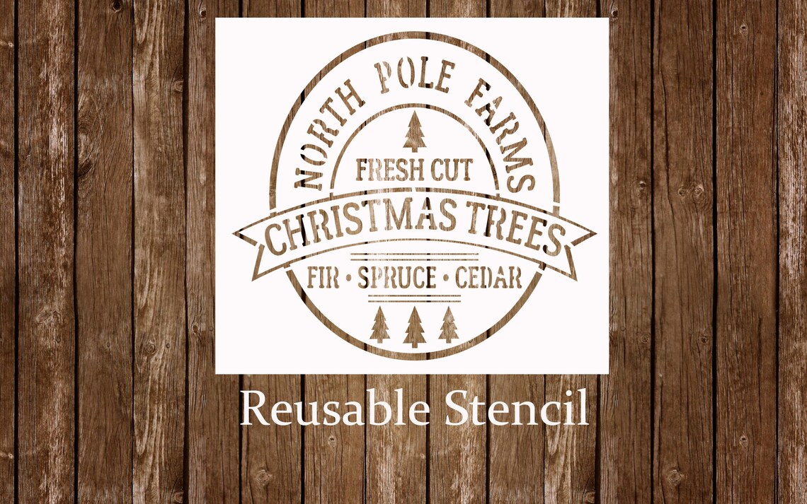 Christmas Tree Farm Stencil North Pole Stencil Christmas - Etsy