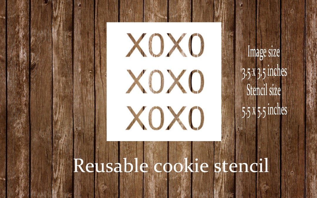 Valentine's Cookie Stencil, XOXO Love Stencil, Love Tic Tac Toe ...