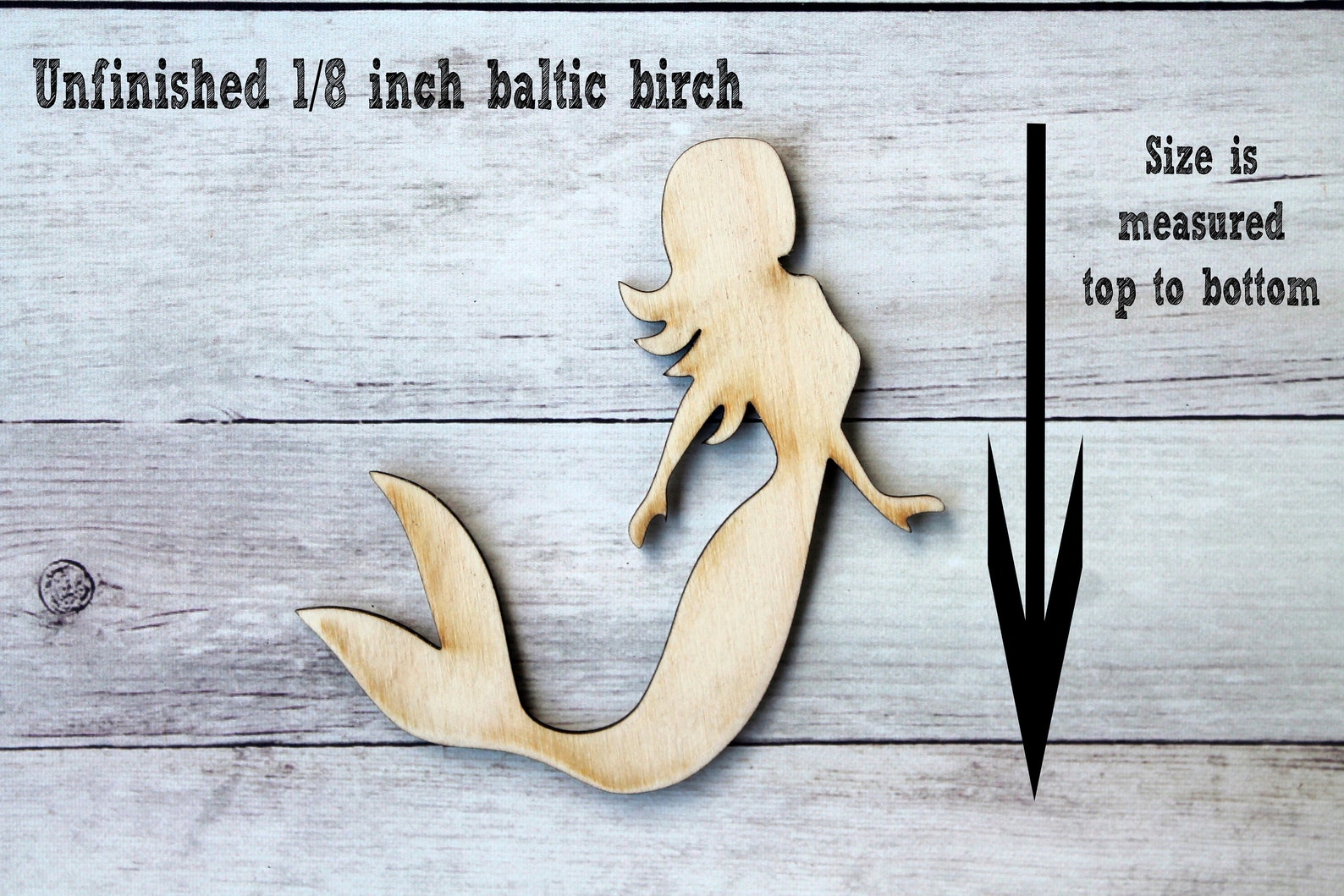 Mermaid Wood Shape Laser Cut Mermaid Unfinished Mermaid - Etsy