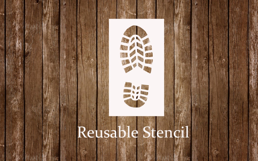 Footprint Stencil, Boot Print Stencil, Santa Boot Stencil, Reusable ...