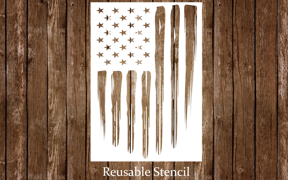 Distressed American Flag Reusable Stencil USA Flag Craft - Etsy