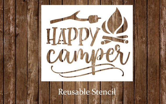 Happy Camper Smores Stencil Summer Camping Reusable Stencil - Etsy