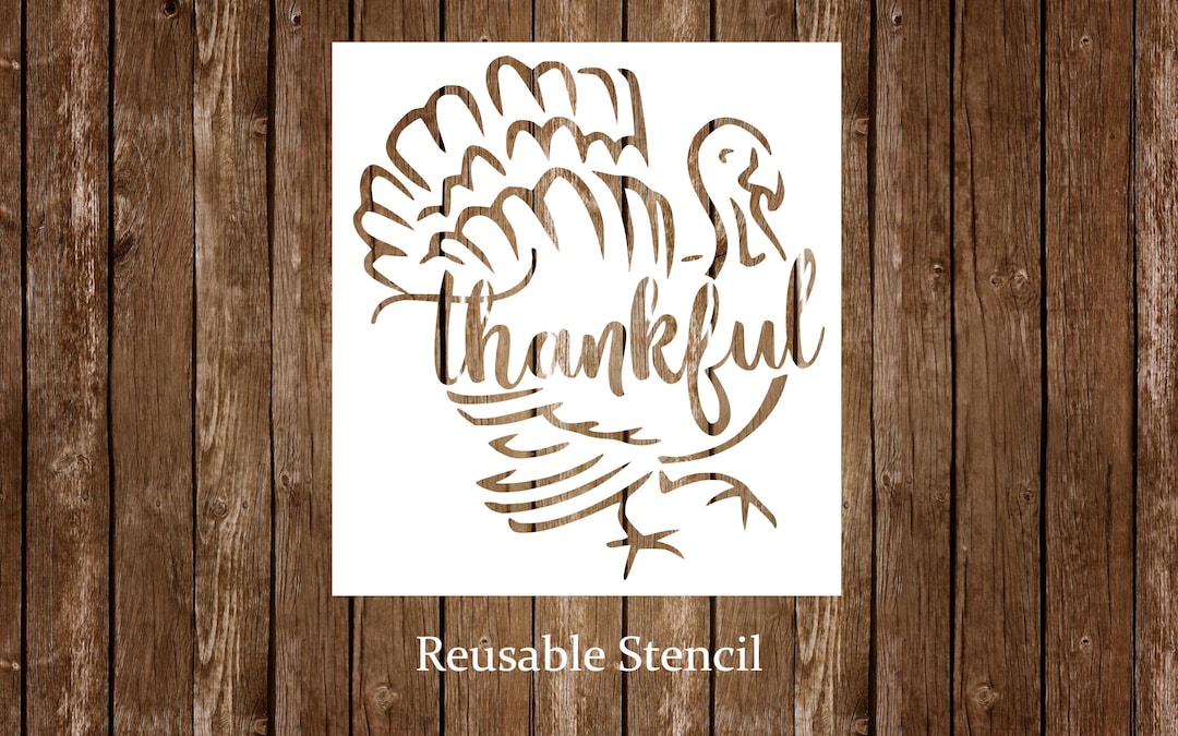 Thanksgiving Thankful Turkey Stencil, Fall Thanksgiving Stencil - Etsy