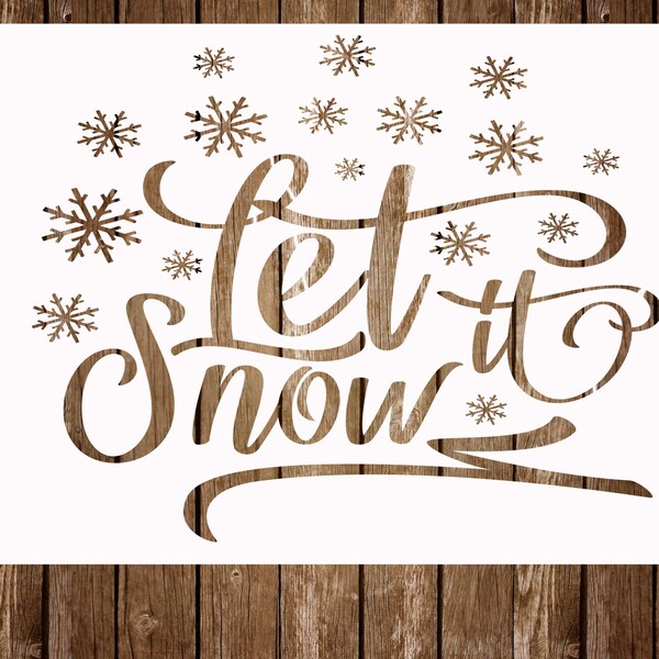 Let It Snow Stencil - Etsy