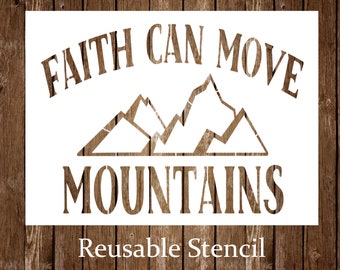 Faith Can Move Mountains Majestic Word Art Stencil Select Size STCL2115 by Studior12 - Etsy
