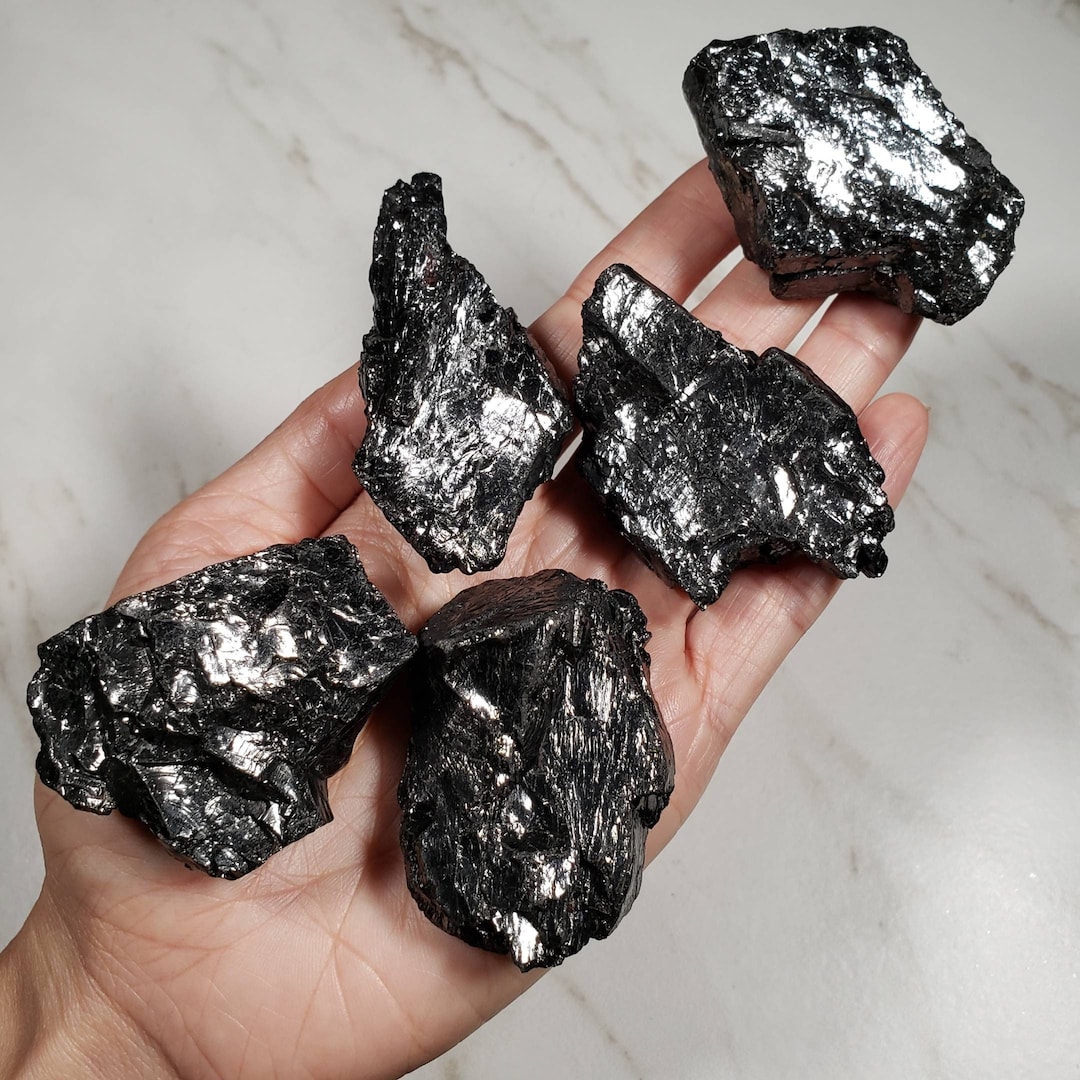 Elite Noble Shungite Genuine High Grade Pure Quality Large Silver ...