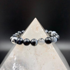 Merlinite Black Psilomelane Crystal Bead Bracelet for Spirit Guide and ...