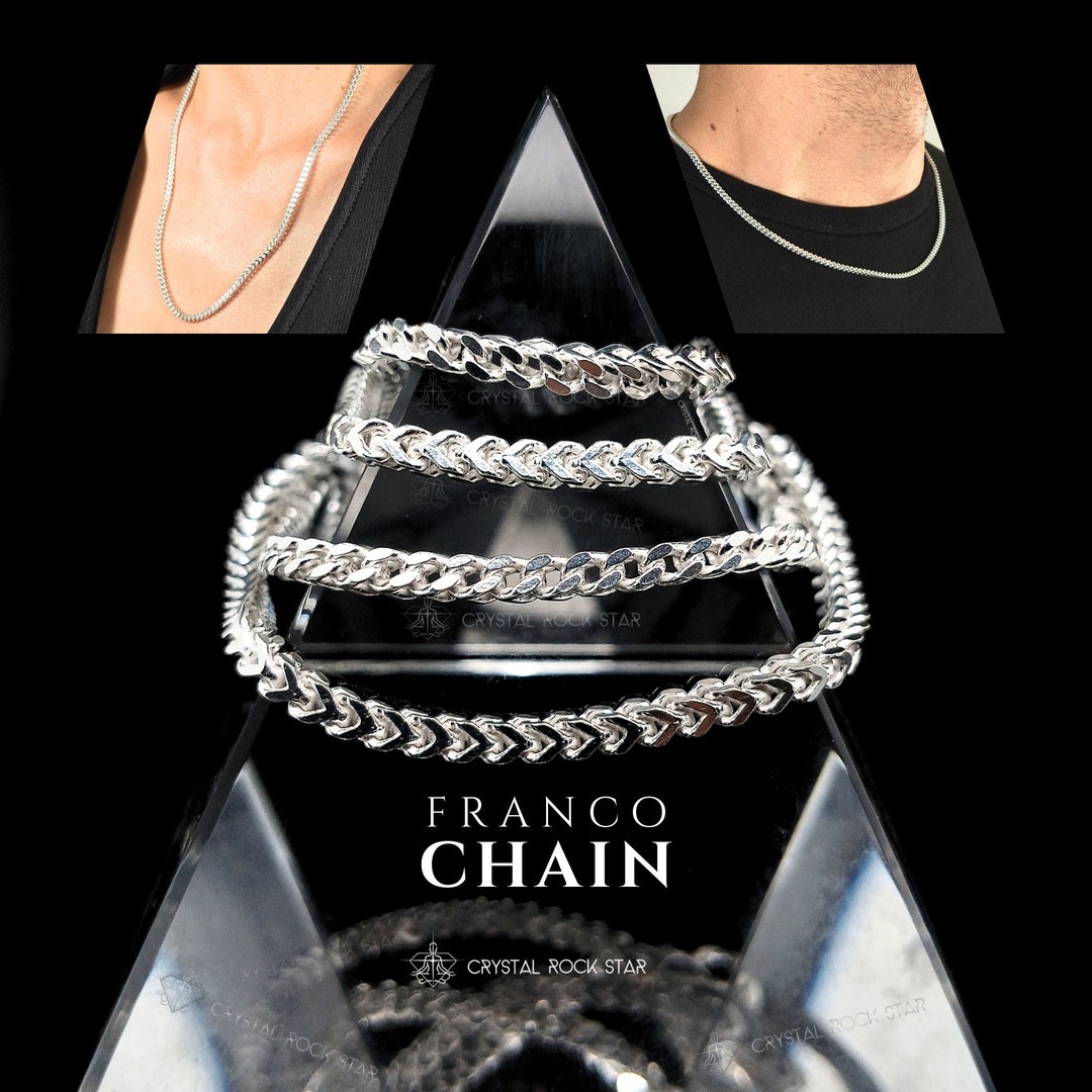 Franco Sterling Silver Chain Necklace, Italian .925 Silver, 20 Inch ...
