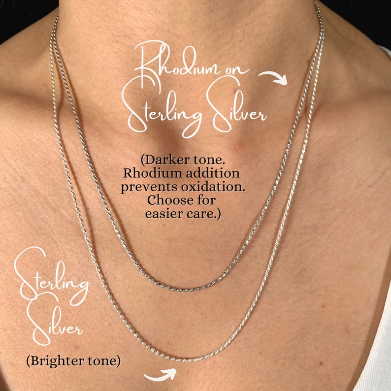 Adjustable Sterling Silver Rope Chain: .925 Italian Silver Necklace, 20 ...