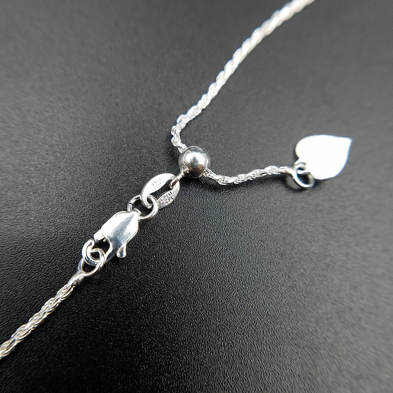 Adjustable Sterling Silver Rope Chain: .925 Italian Silver Necklace, 20 ...