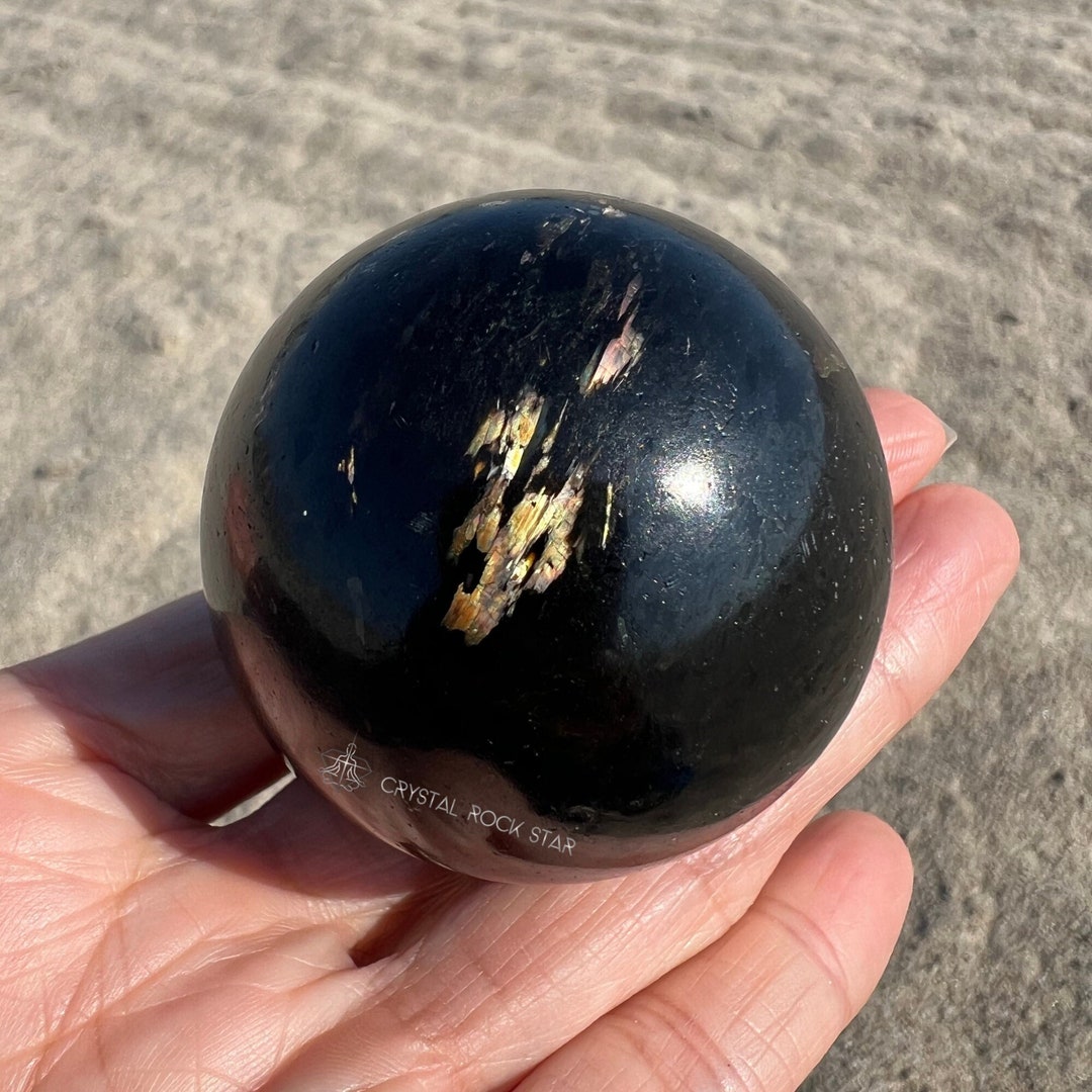 Nuummite Flashy Large Sphere - Genuine Greenland Crystal Ball - Empath ...