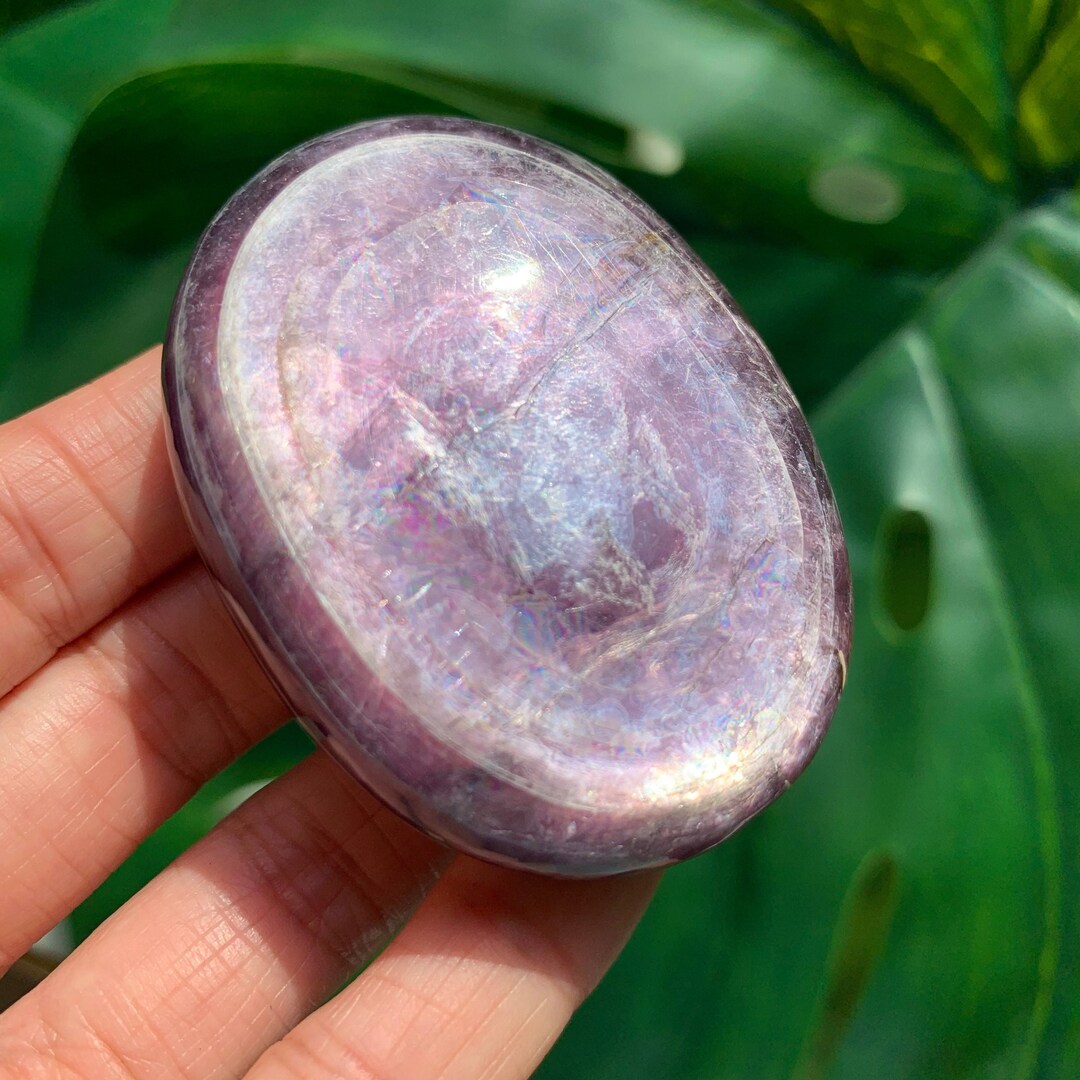 Chunky Gem Lepidolite Palm Stone Large 2.3" - Third Eye Chakra - Empath ...