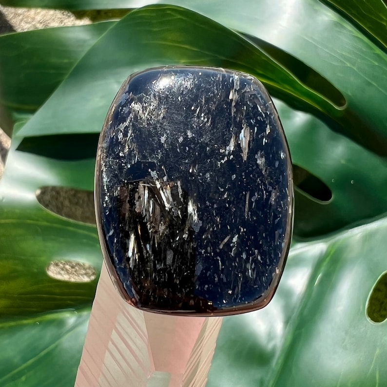 Greenland Nuummite Cabochon Silver Bronze Flash - Rare Crystals - Wire ...