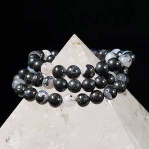 Merlinite Black Psilomelane Crystal Bead Bracelet for Spirit - Etsy