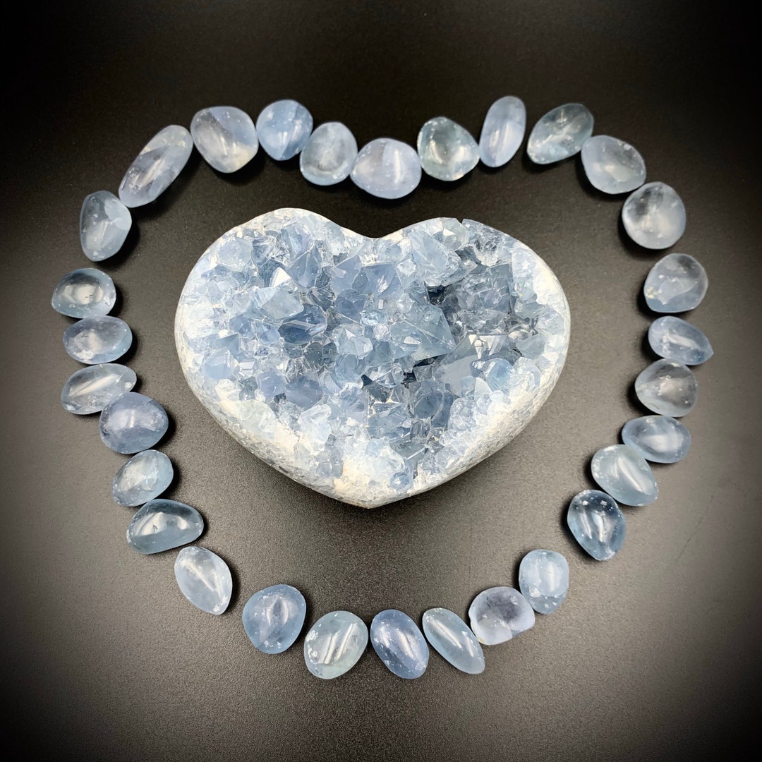 Celestite Tumbled Stone: Blue Angel Crystal for Spirit Guide Meditation ...
