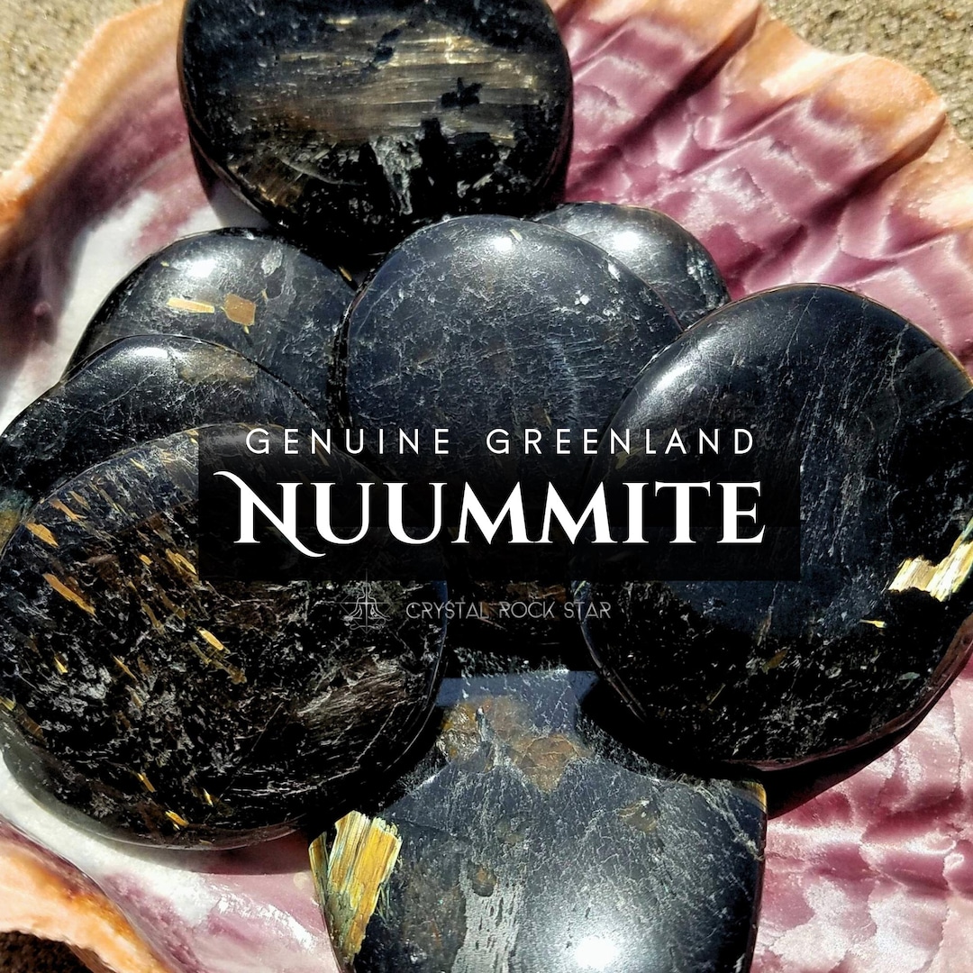 Genuine Nuummite Palm Stone: 1 Piece Flat Polished Greenland Stone ...