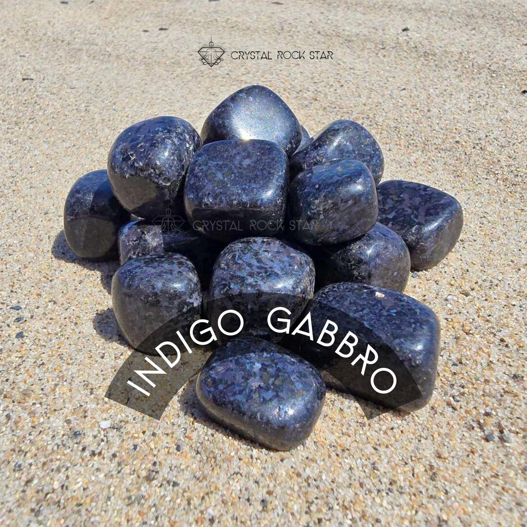 Indigo Gabbro Crystal Large Chunky Soft Edge Polished Cube Tumbled ...