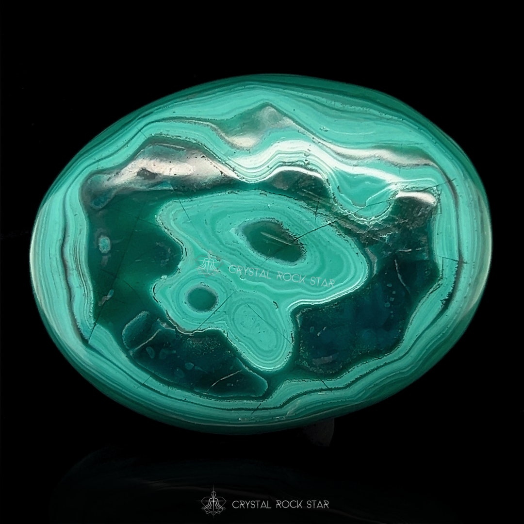 Malachite Palm Stone 2.2" Oval Polished - Different Green Colors ...