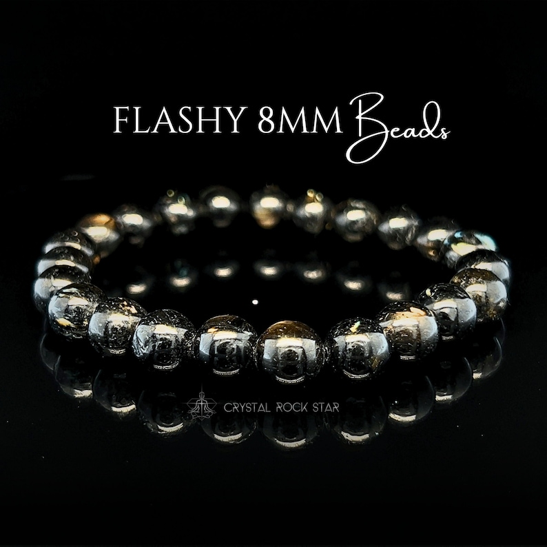 Genuine Nuummite Stretch Bead Bracelet - Rare Greenland Empath ...