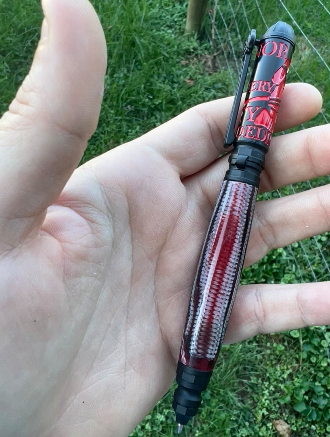 Red Black Firefighter Pen Decommissioned Fire Hose Gift Fireman ...