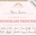 Princess Certificate, Princess Party Favors | Instant Download ...
