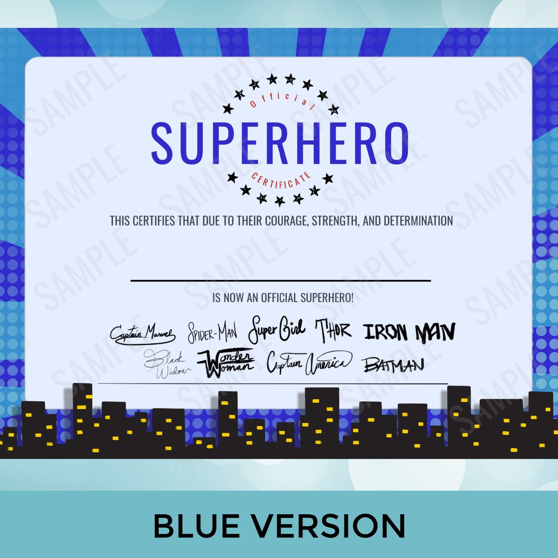 Superhero Certificate Party Favor for Superhero Birthday Party Instant ...