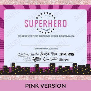 Superhero Certificate, Editable Party Favor (digital Download) - Etsy