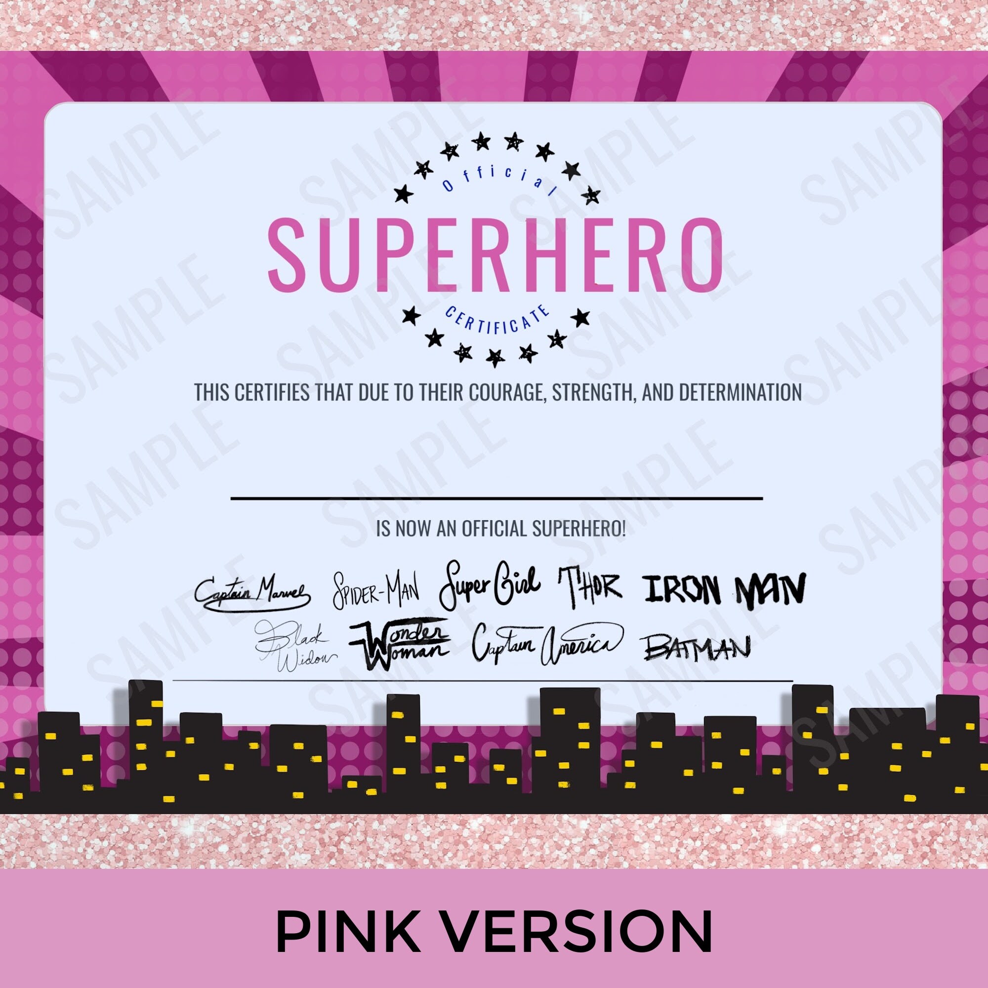 Superhero Certificate Party Favor for Superhero Birthday Party Instant ...