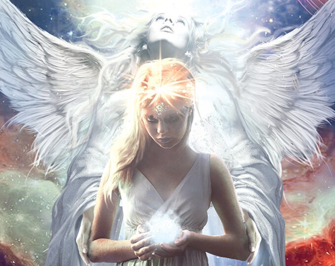 Angel Reading Cards Kit Card Deck & Guidebook Set Angelic Oracle and ...