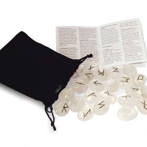 Crystal Runes Set Runic Stones Velvet Pouch Instruction Booklet Rune ...