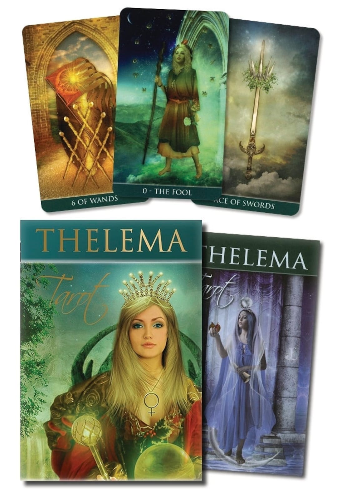 Thelema Tarot Cards & Guidebook Set Oracle Card Deck Book Kit Fantasy ...